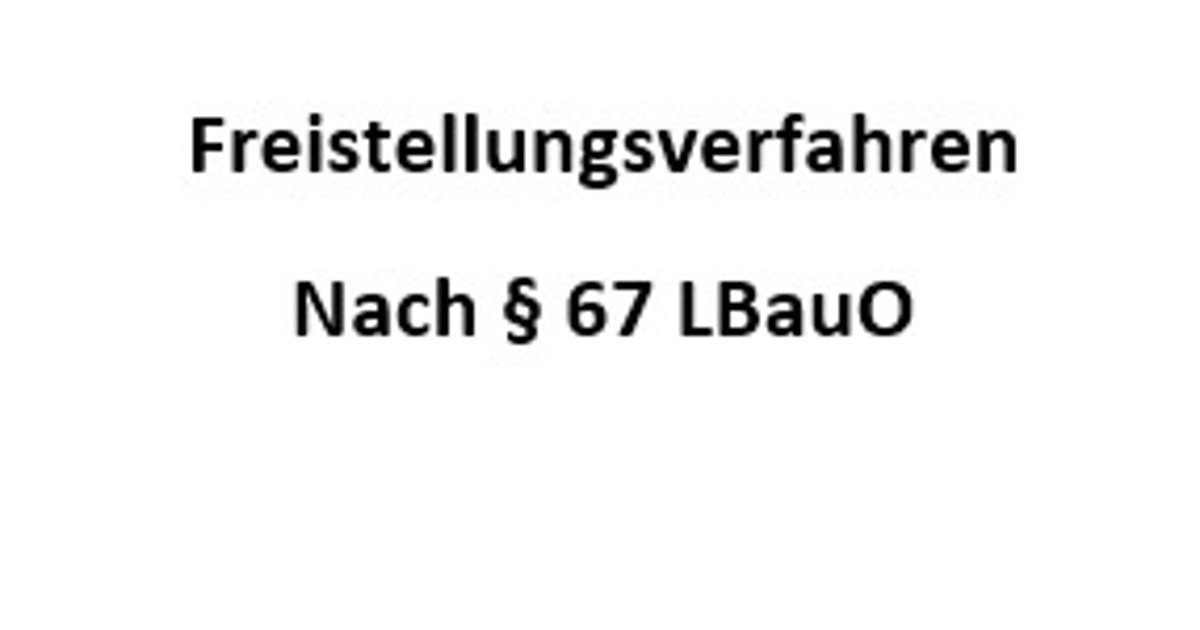 Freistellungsverfahren nach § 67 LBauO | Stadt Speyer